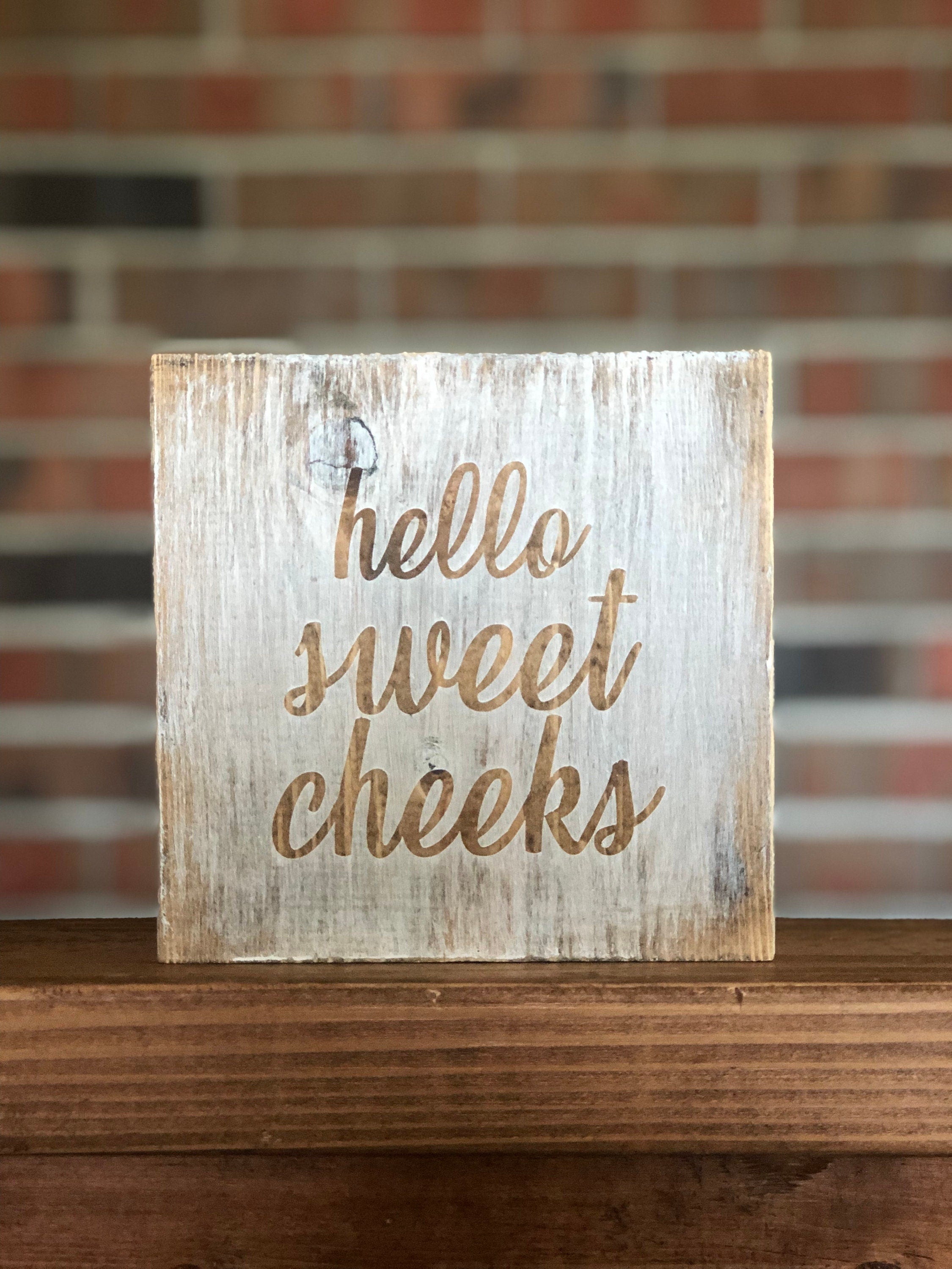 Hello Sweet Cheeks Sign l Bathroom Sign l Farmhouse Bathroom Decor l B ...