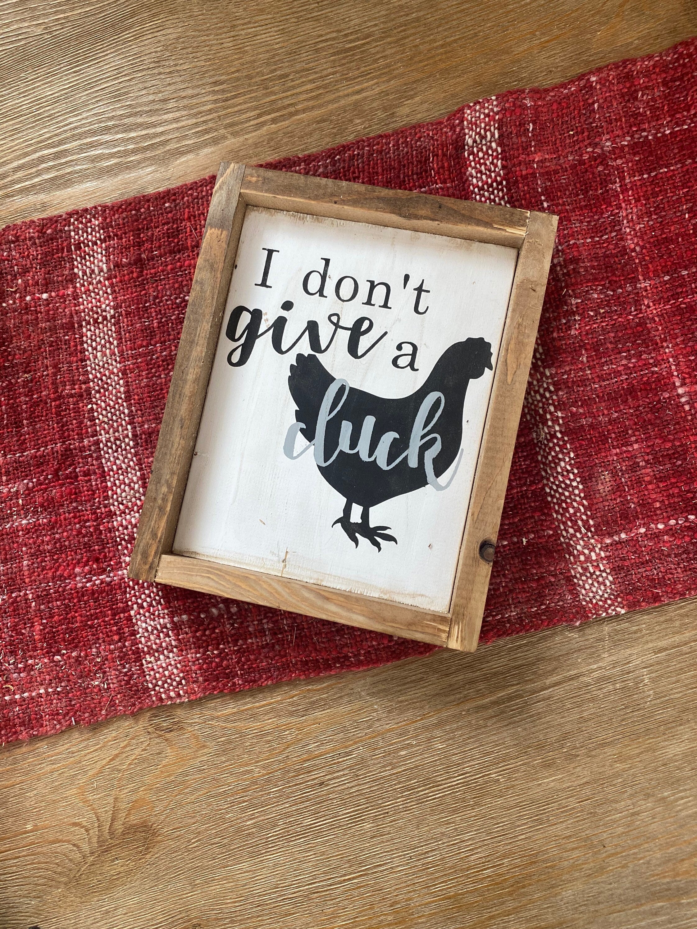 I Don’t Give a Cluck Farmhouse Sign | Funny Chicken Sign | Give a Cluc ...